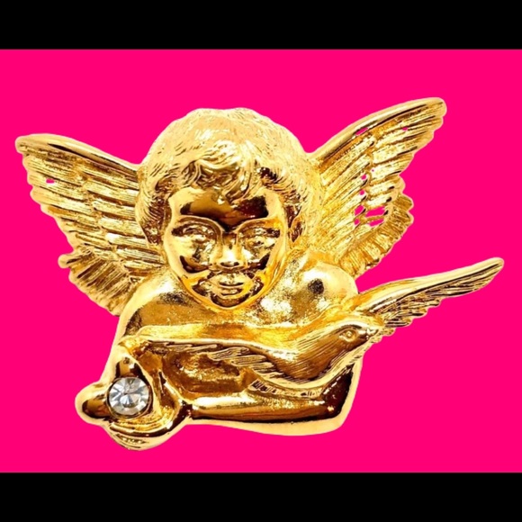 Monet | Jewelry | Vintage Monet Angel Dove Pin Cherub Brooch | Poshmark
